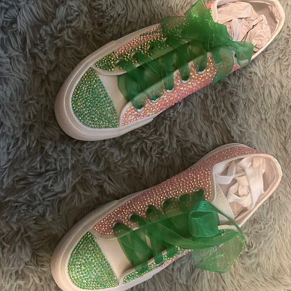 Shoes | Embellished Snickers Customized Craft One Stone At A Time New ...